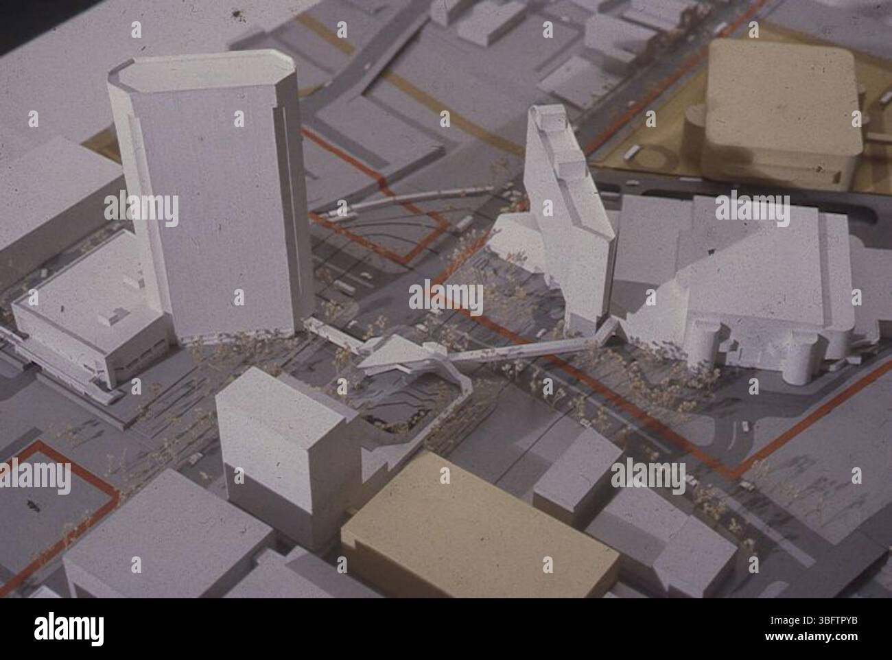 A model of downtown Columbus, Ohio from 1981, displaying existing ...