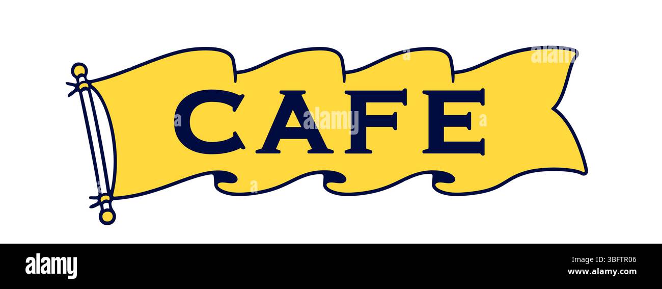 Cafe. Flag ribbon template Stock Vector Image & Art - Alamy