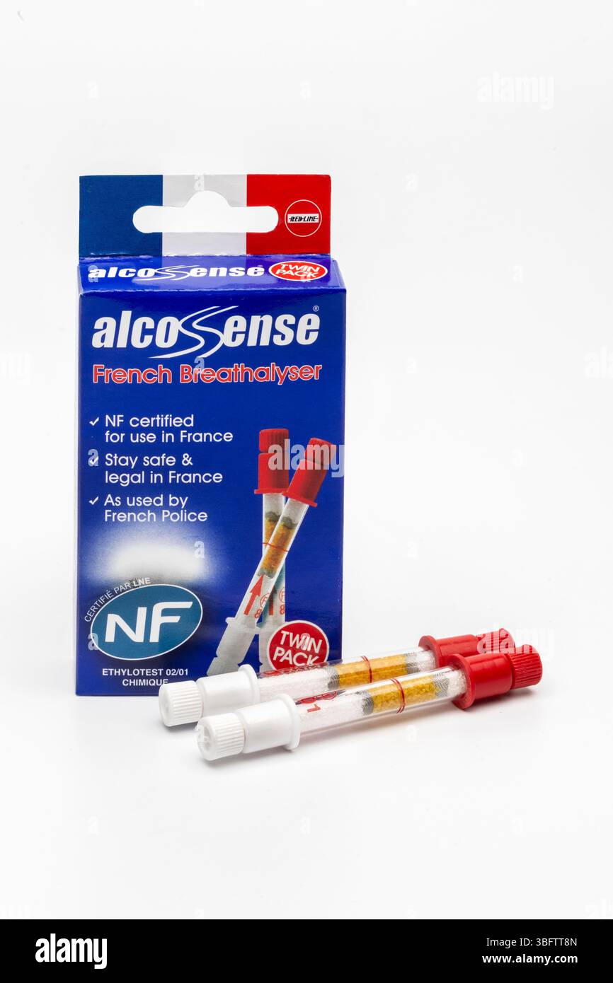 A French breathalyser twin pack box Stock Photo - Alamy