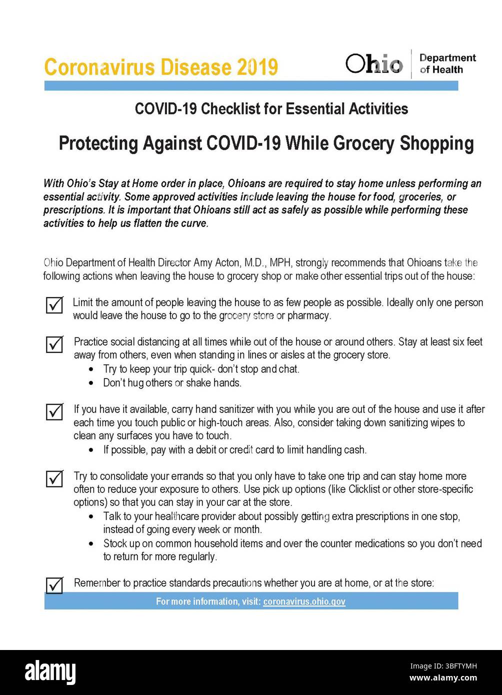 This checklist provides guidelines for safely grocery shopping during ...