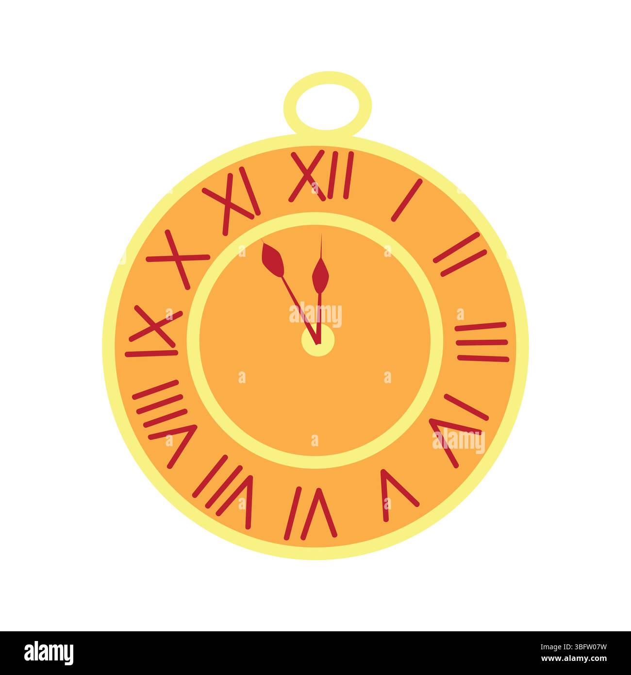 Individual elements and characters of the fairy tale Wonderland, clock ...