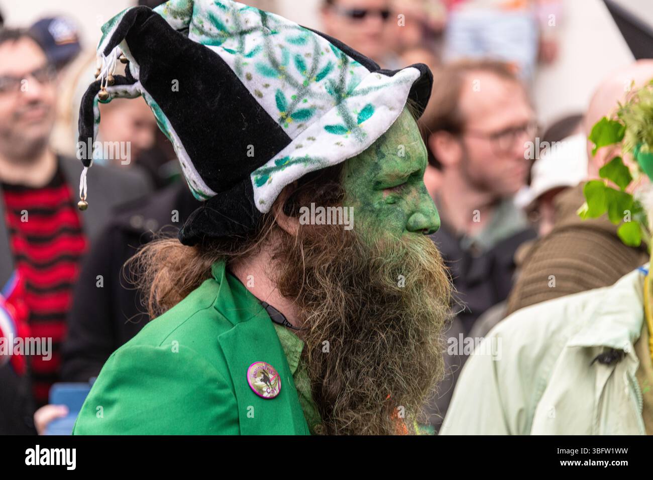 A participant known as Bogeys in the annual May Day Jack In The Green ...