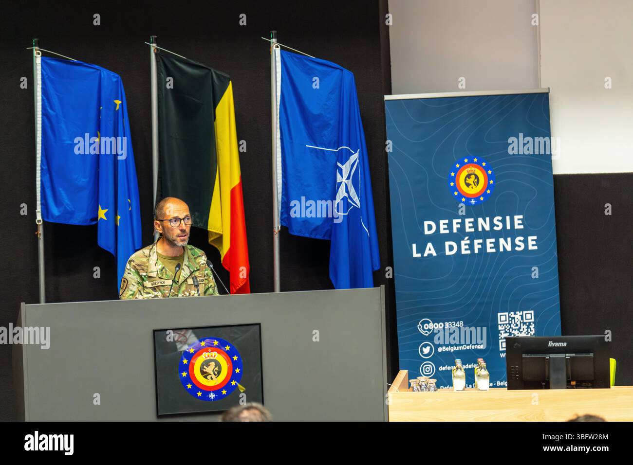 Lieutenant-colonel Frederic Goetynck and pictured during the laying of ...