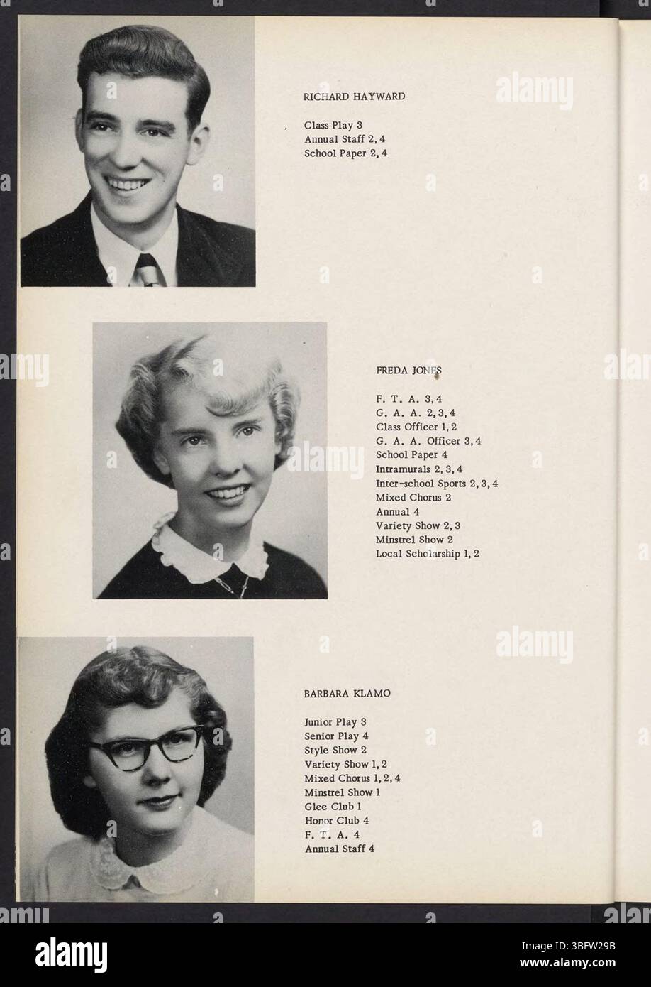 This page from the 1953 Trenton High School yearbook displays a similar ...