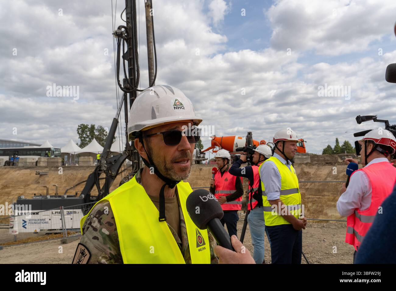 Lieutenant-colonel Frederic Goetynck and pictured talking to the press ...