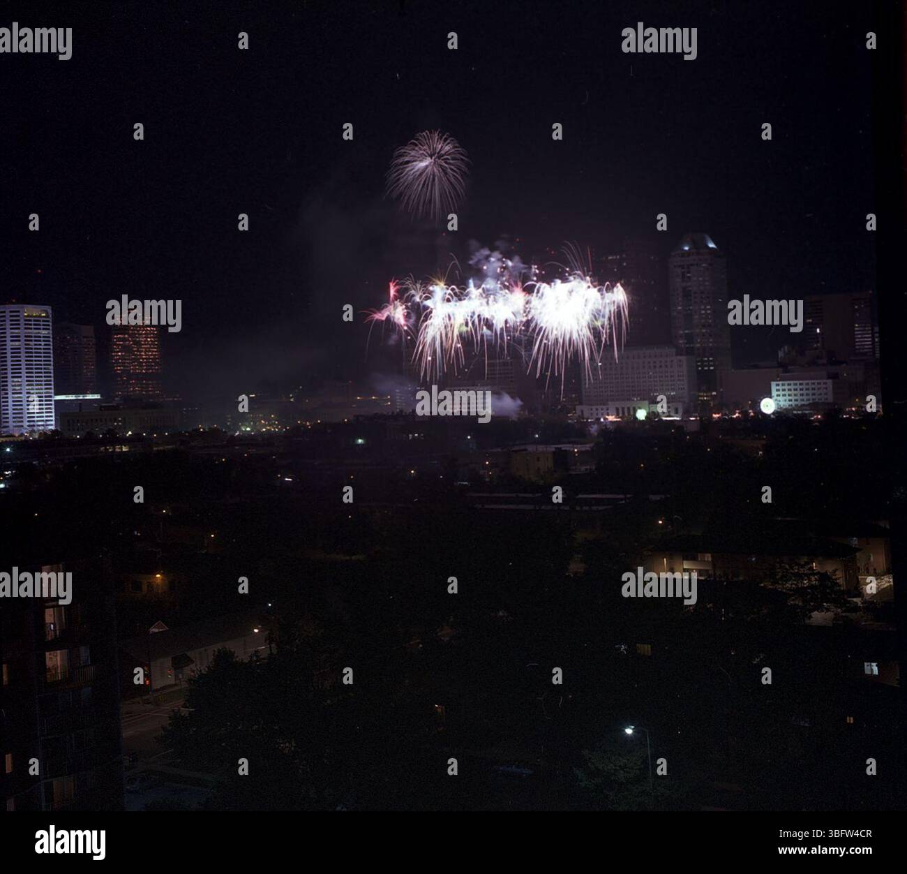 This photo, taken in the 1990s, shows a view of the Red, White, and ...