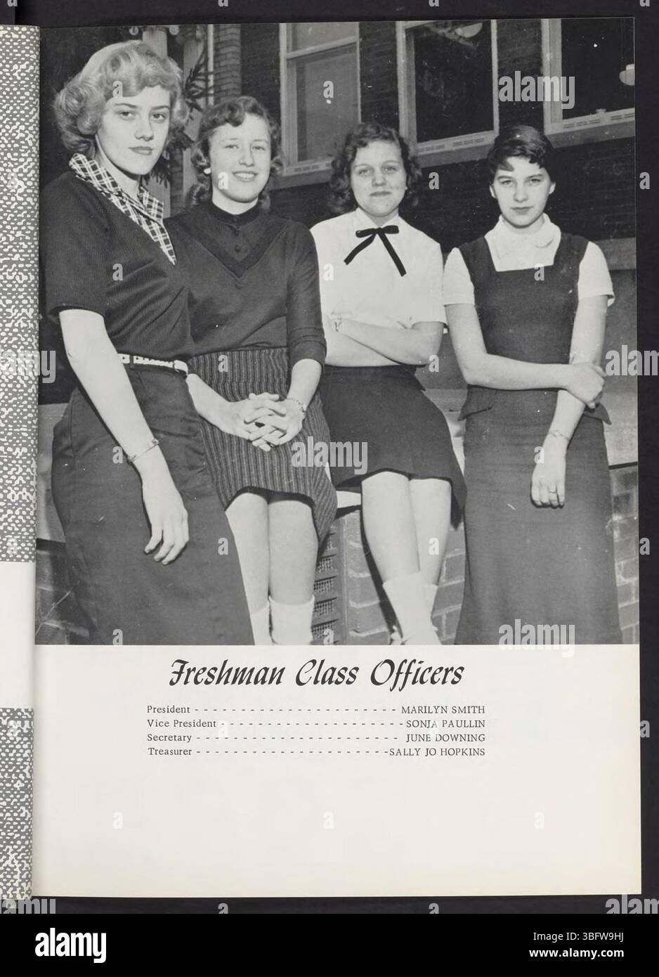 This page of the 1958 Trenton High School yearbook features portraits ...