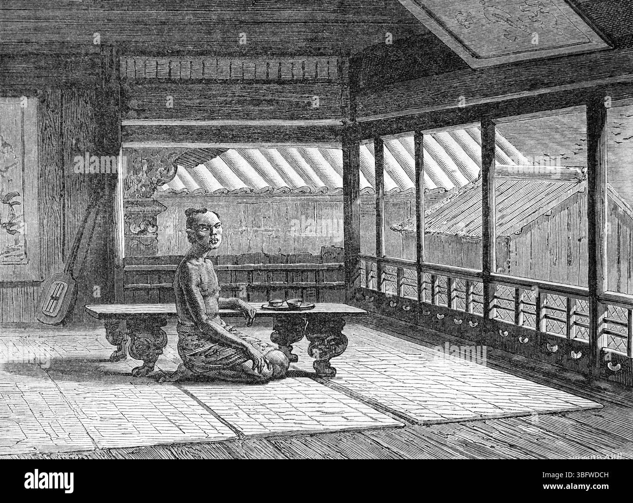 Covered Terrace, Veranda or Verandah on First Floor of Traditional ...