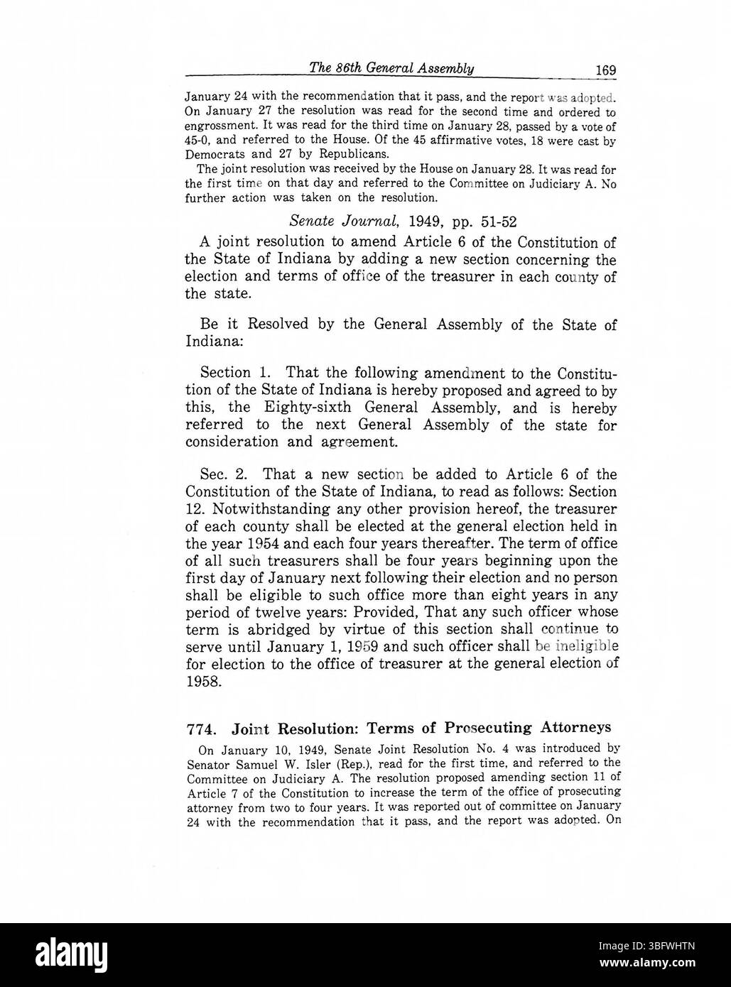 This page from *Vol. 4, Constitution Making in Indiana* (1994) examines ...