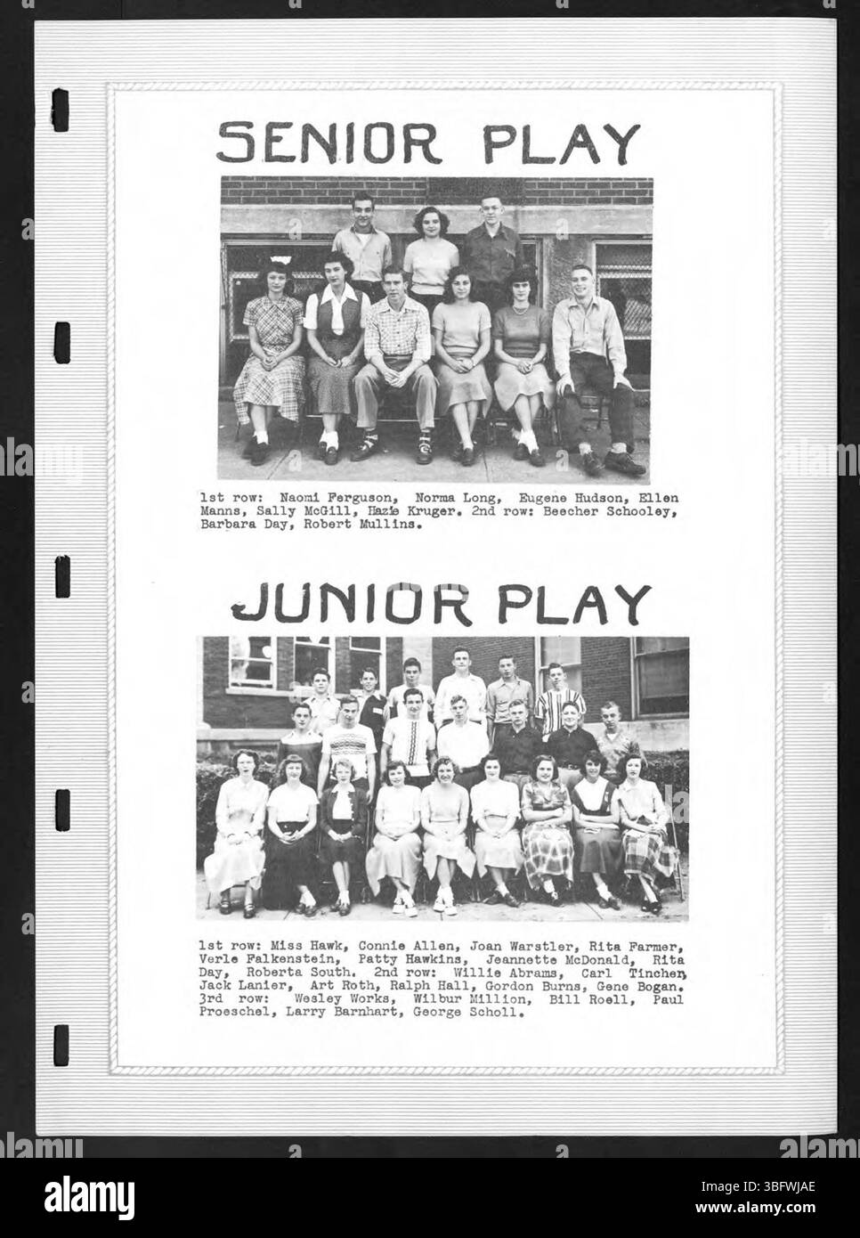 This page from the 1950 Trenton High School yearbook includes photographs of students and ...