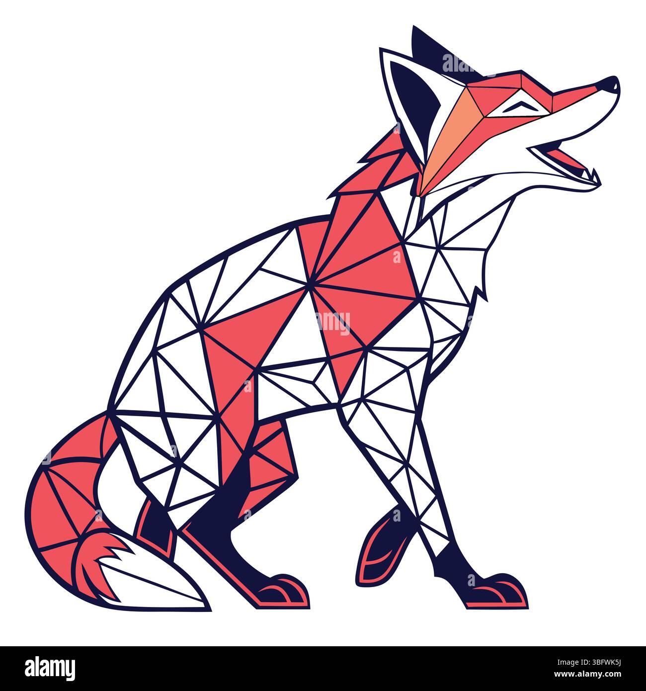 Geometric fox vector illustration abstract polygonal animal design ...