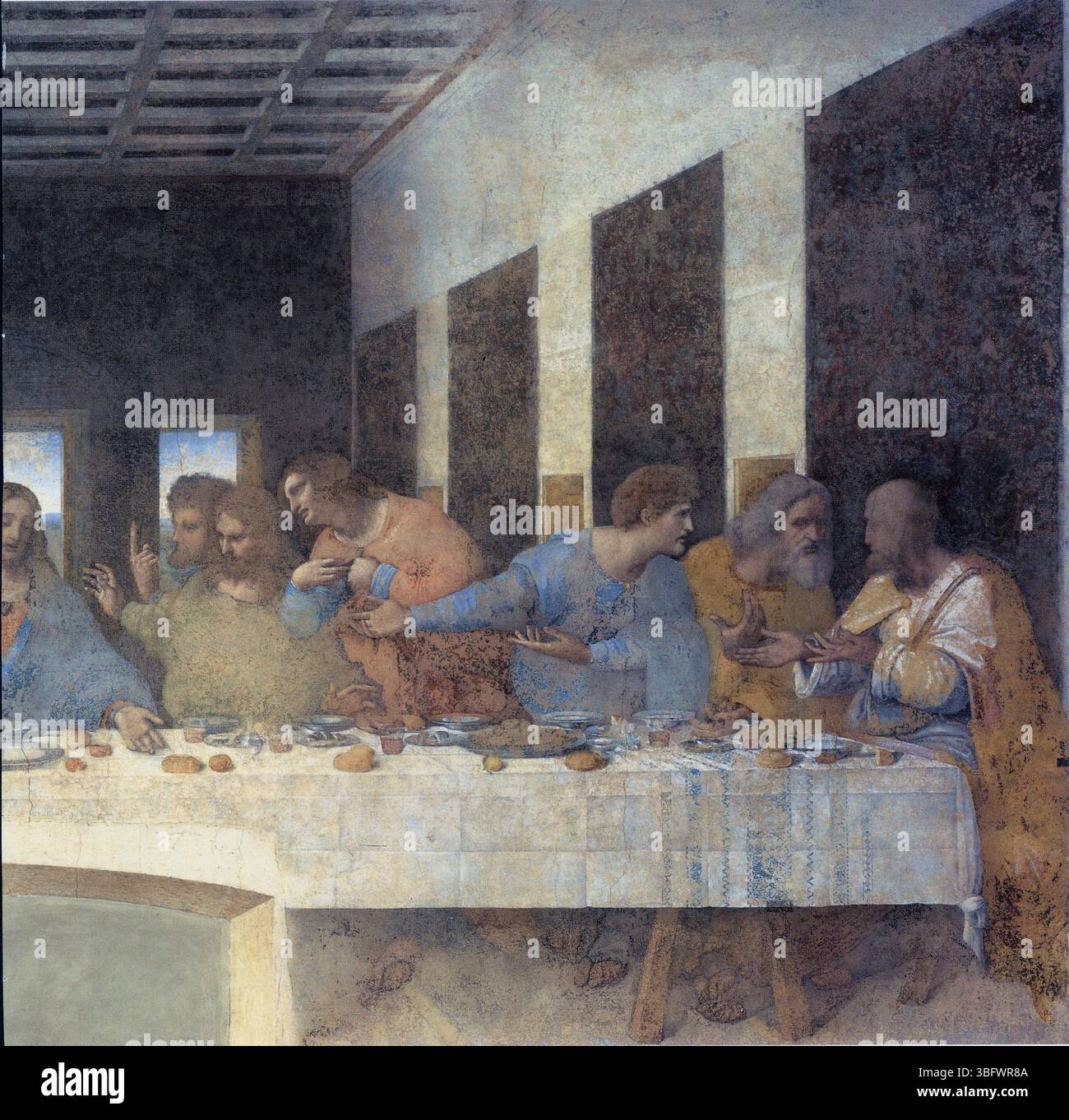 LEONARDO DA VINCI. THE LAST SUPPER. DETAIL. 1495-1498. OIL AND TEMPERA ...