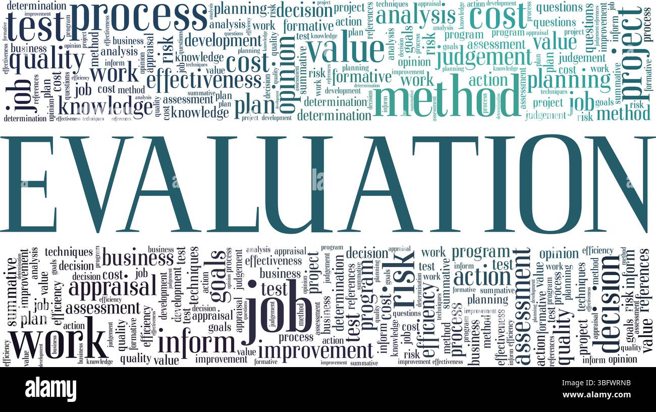 Evaluation word cloud conceptual design isolated on white background ...