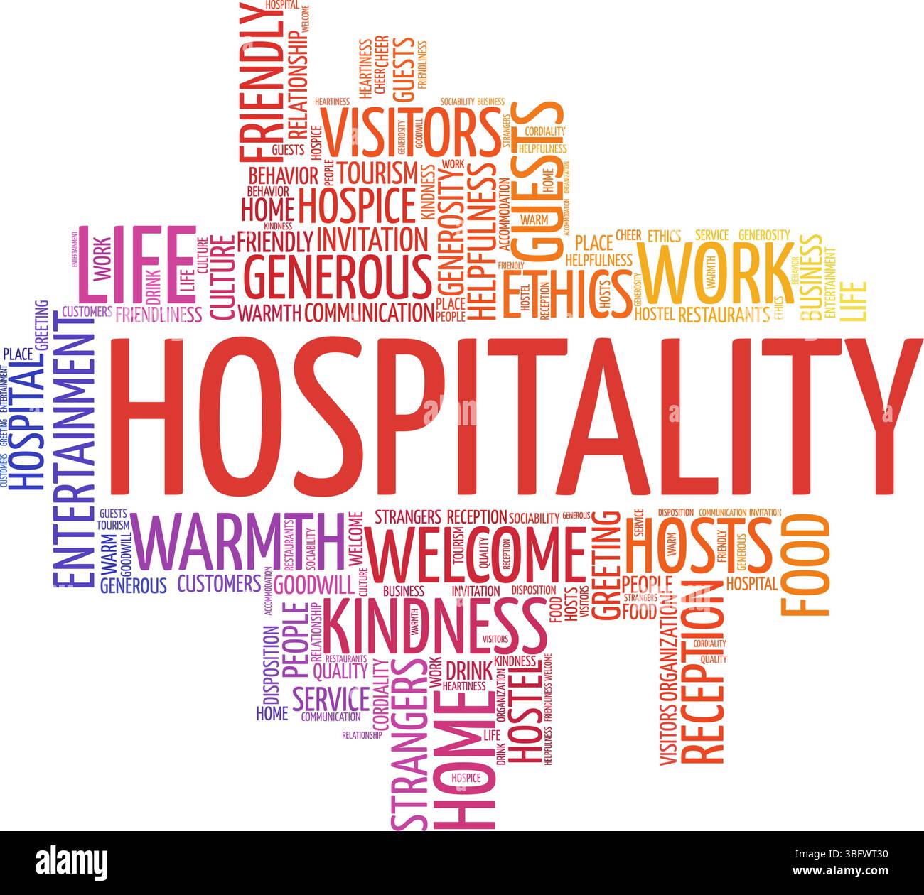 Hospitality vector illustration word cloud isolated on a white ...