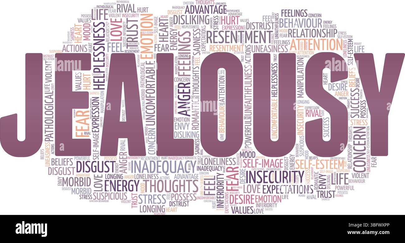Jealousy vector illustration word cloud isolated on a white background ...