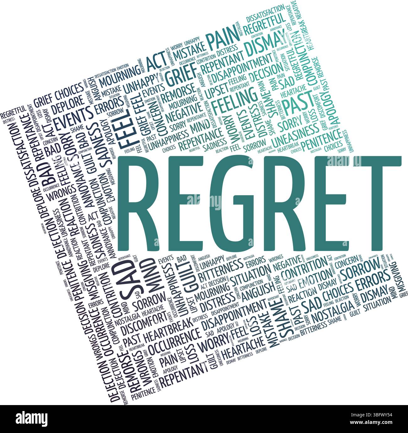 Regret word cloud conceptual design isolated on white background Stock ...