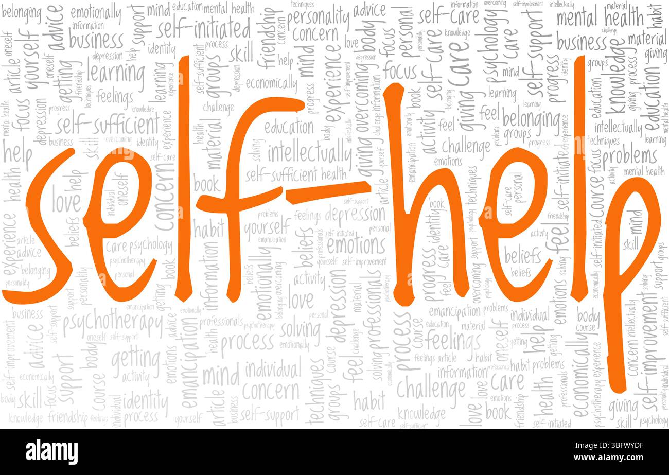 Self-help vector illustration word cloud isolated on a white background ...