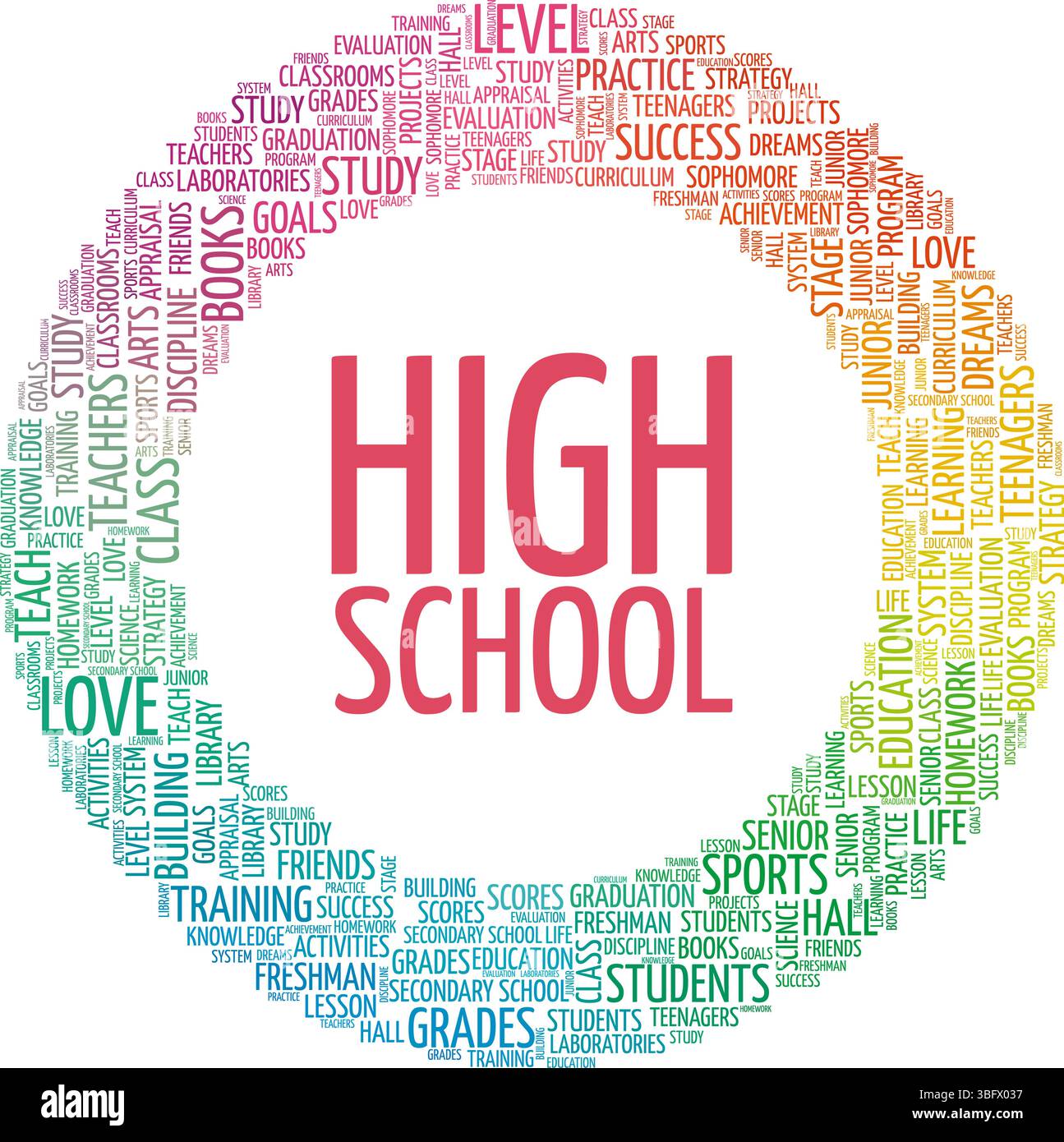 High School word cloud conceptual design isolated on white background ...