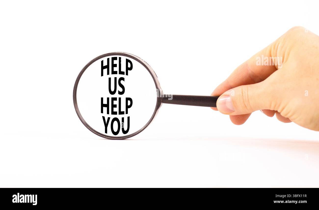 Help you symbol. Concept words phrase Help us help you in beautiful ...
