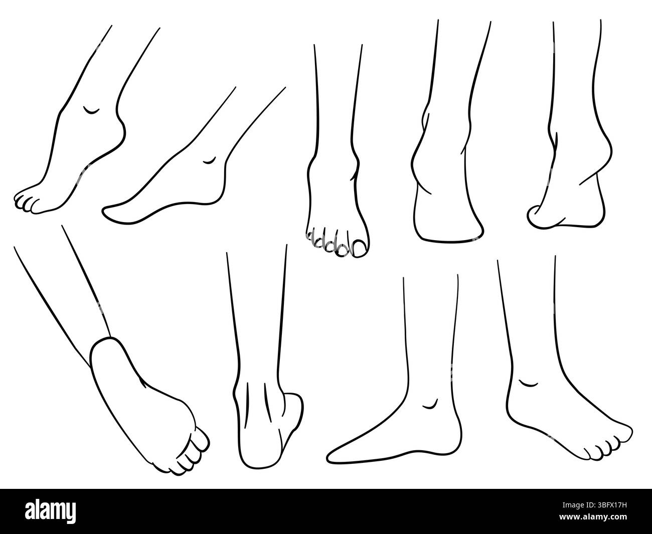 Human leg care icons set, body parts. Vector line illustrations outline ...
