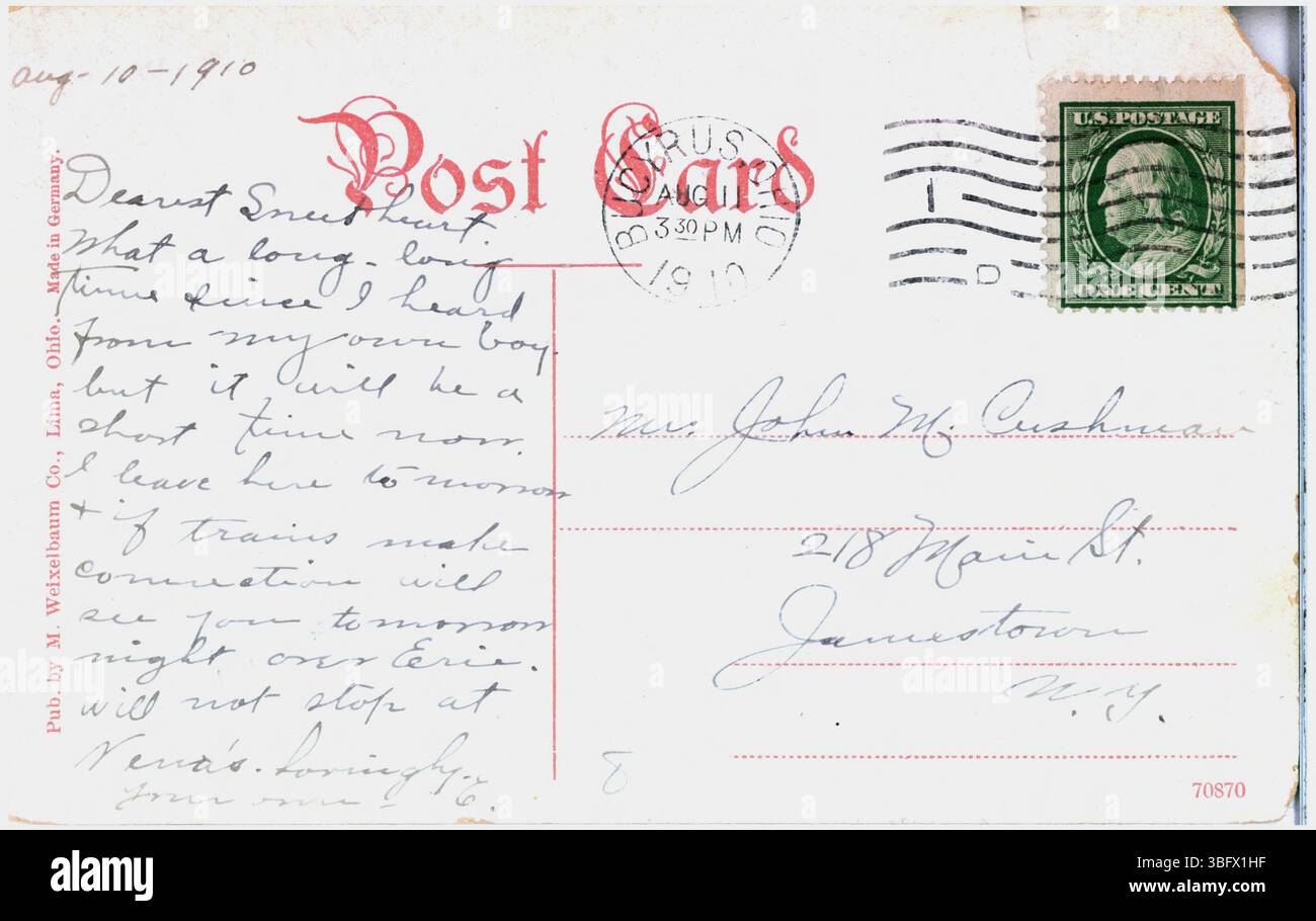 This color photograph from 1910 shows the large brick Faurot Opera ...