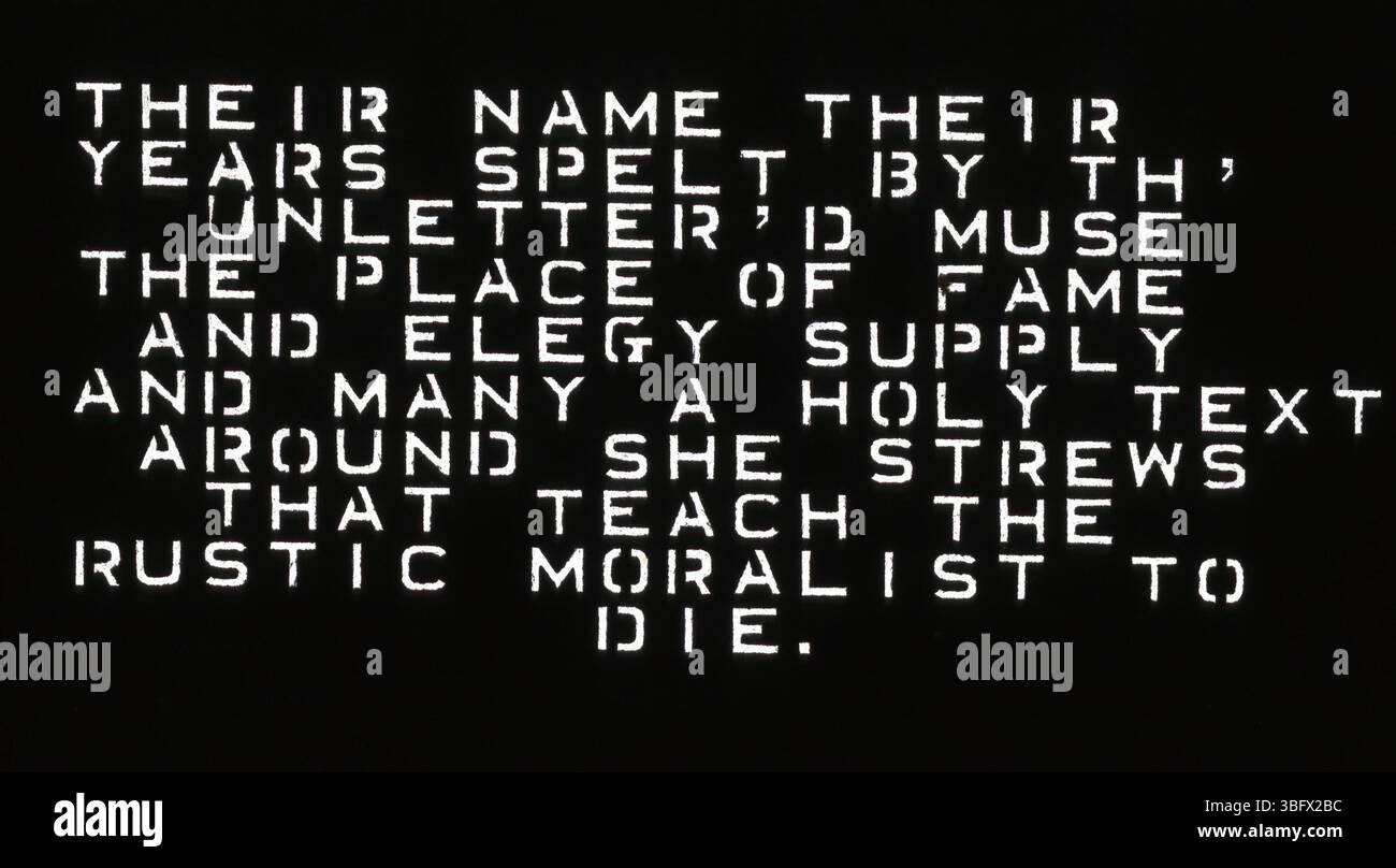 Part of Thomas Gray's poem 'Elegy Written in a Country Churchyard' was ...