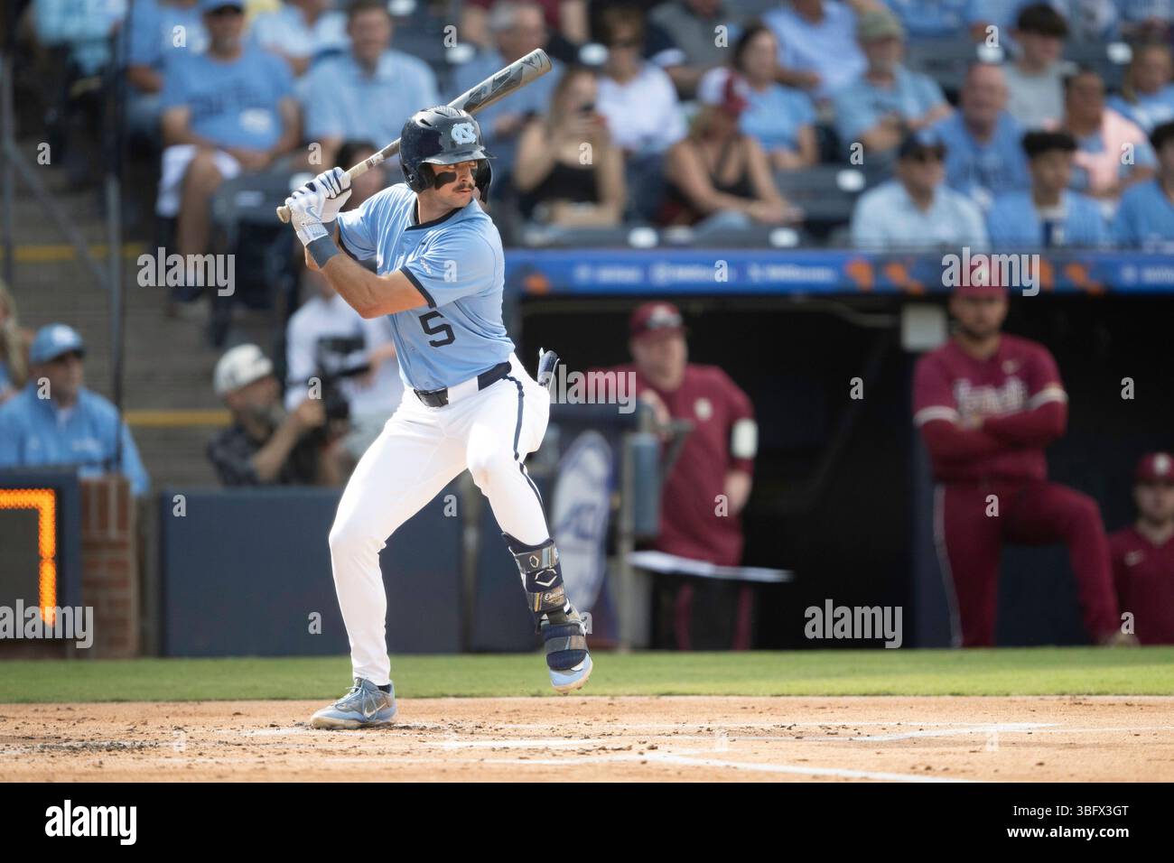Gavin Gallaher (5) of the University of North Carolina Tar Heels at bat ...