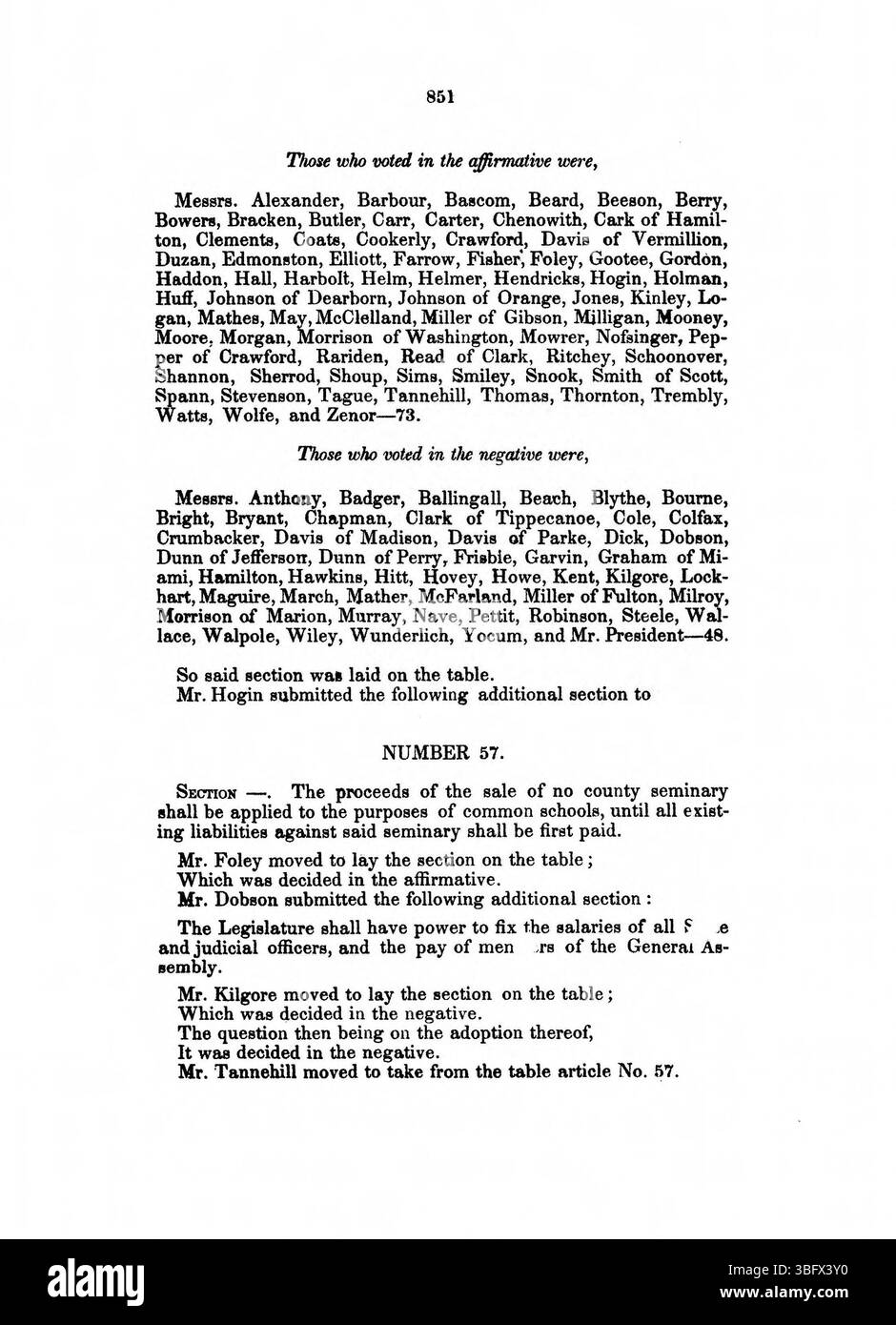 This page from the 1850 Journal of the Indiana Constitutional ...