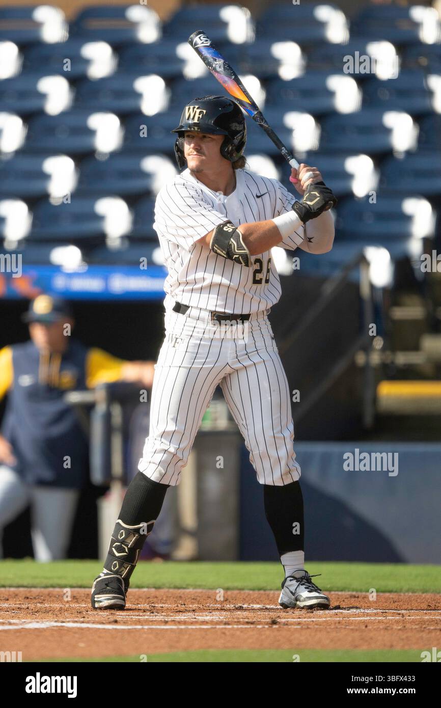 Matt Scannell (26) of the Wake Forest Demon Deacons at bat in an ACC ...