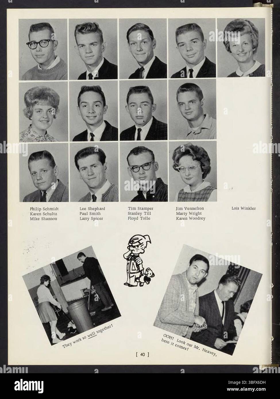 Page 44 of the 1964 Trenton High School yearbook features portraits of ...