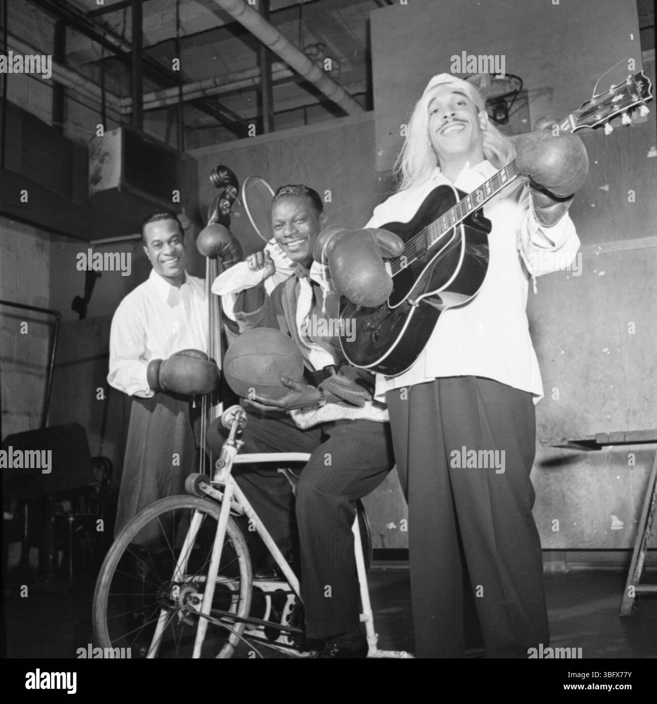 Oscar Moore, Nat King Cole, and Wesley Prince, New York, in July 1946 ...