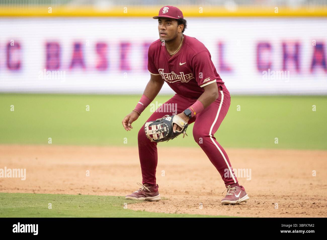 First baseman Myles Bailey (12) of the Florida State Seminoles on ...
