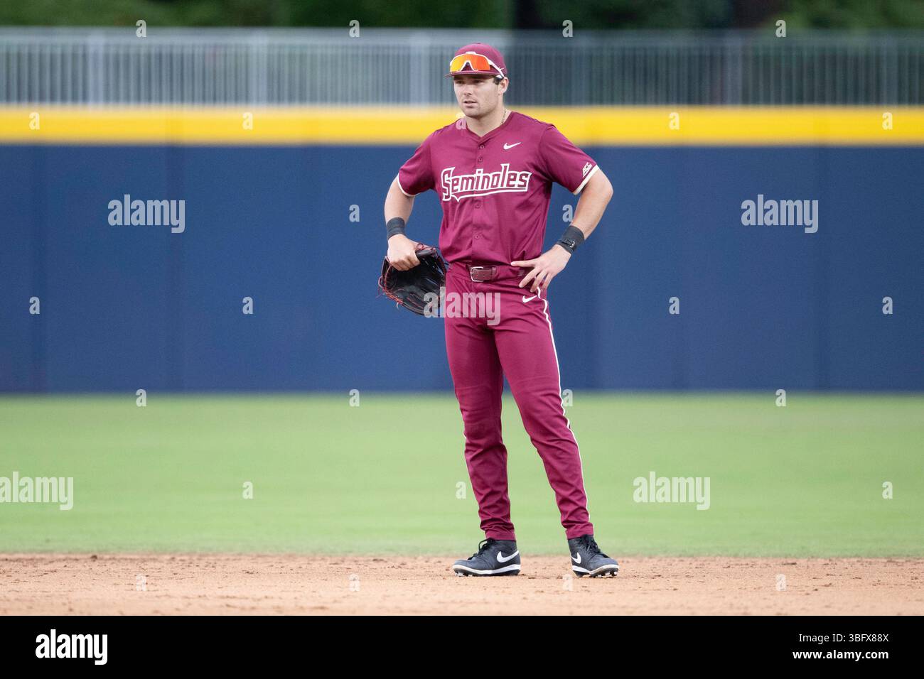 Second baseman Drew Faurot (3) of the Florida State Seminoles on ...