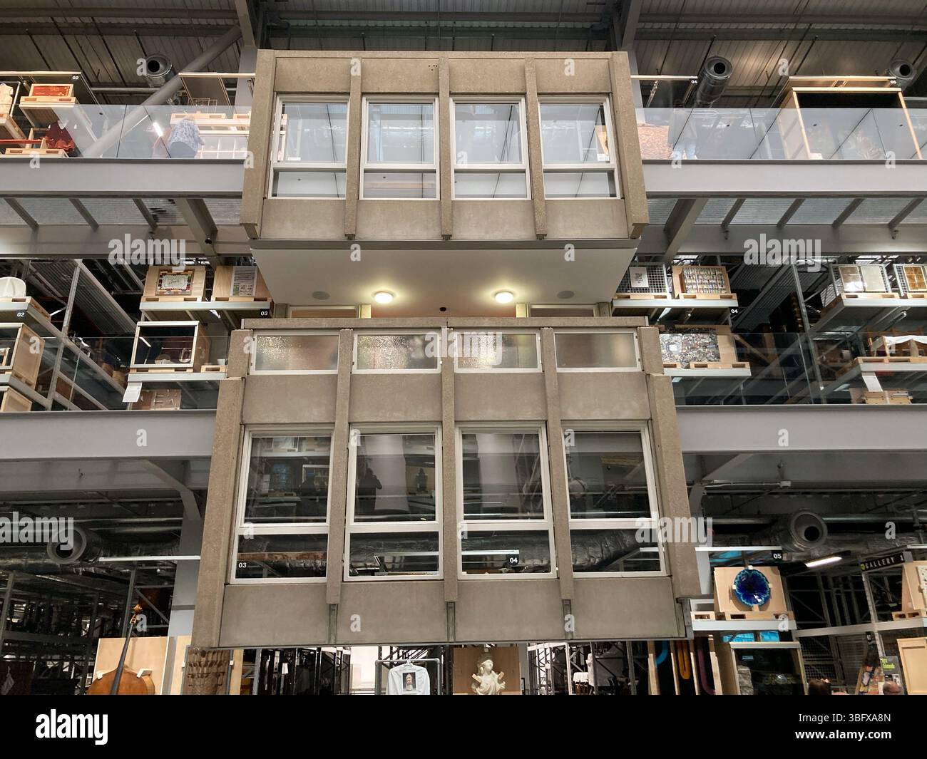 Section of brutalist architecture of Robin Hood Gardens housing estate ...