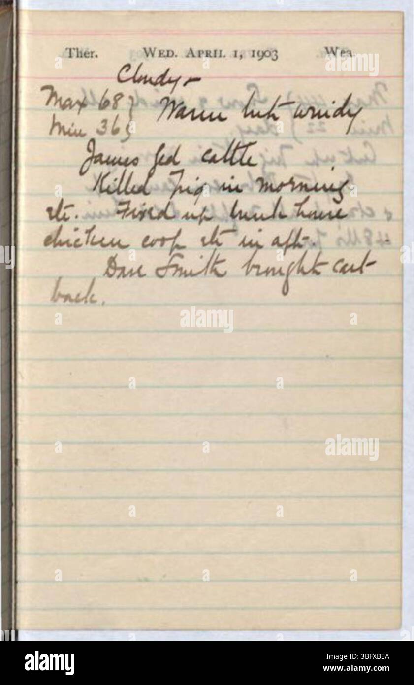 Early 1900s diary hi-res stock photography and images - Alamy