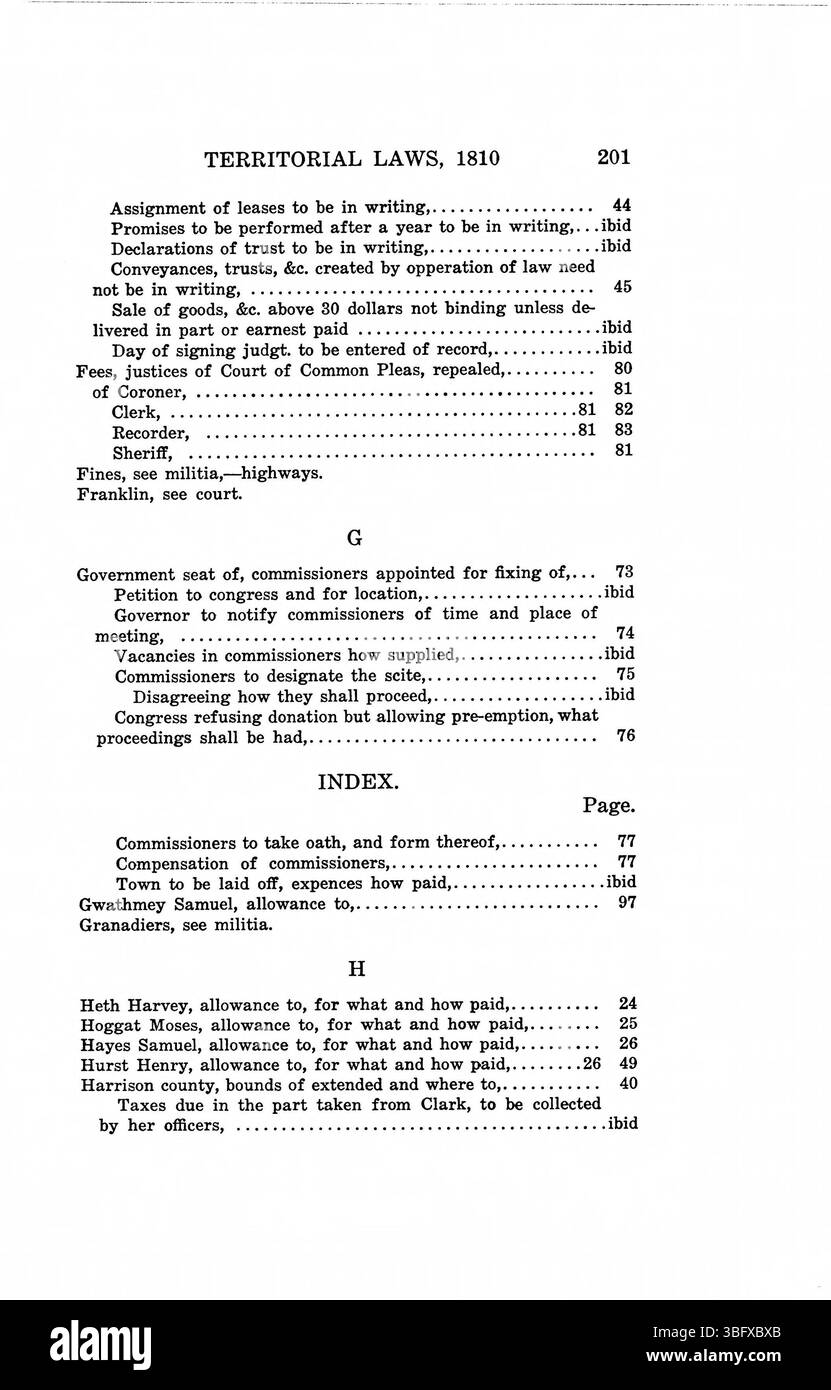This page from the *Laws of Indiana Territory (1809-1816)* provides ...