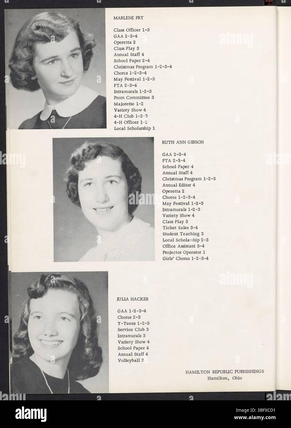 Page 20 of the 1956 Trenton High School yearbook presents senior class ...