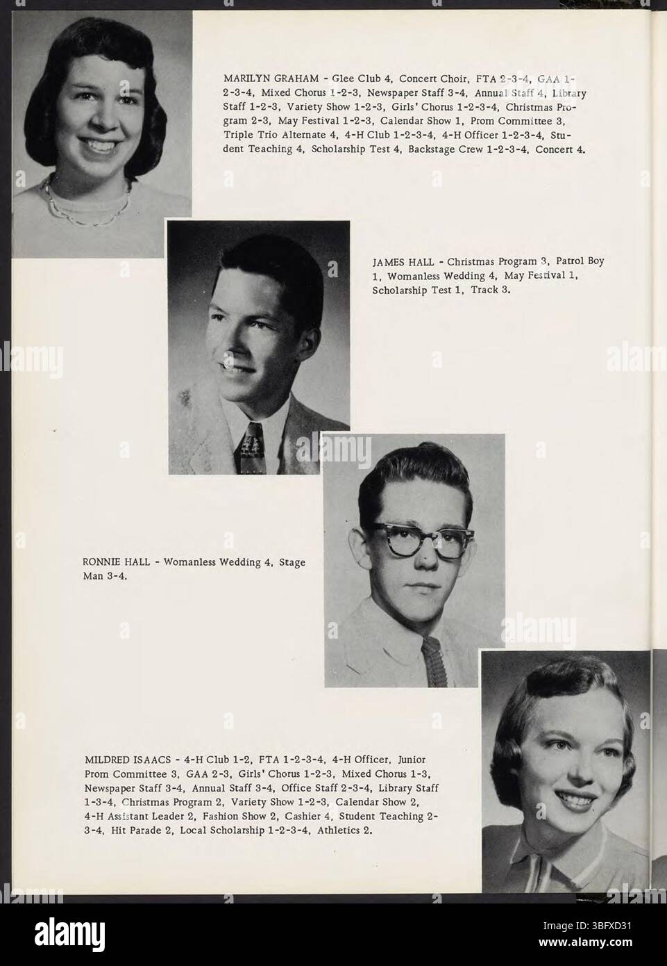 A page from the 1959 Trenton High School yearbook featuring student ...