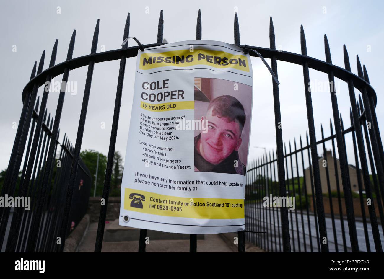 A missing sign in Banknock for 19-year-old Cole Cooper who was last ...