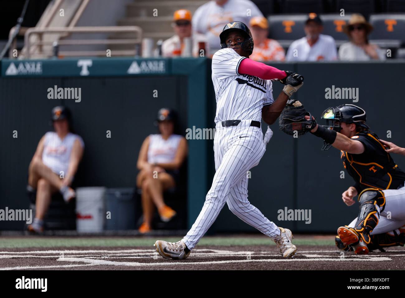 Vanderbilt Commodores center fielder R.J. Austin (42) at bat against ...