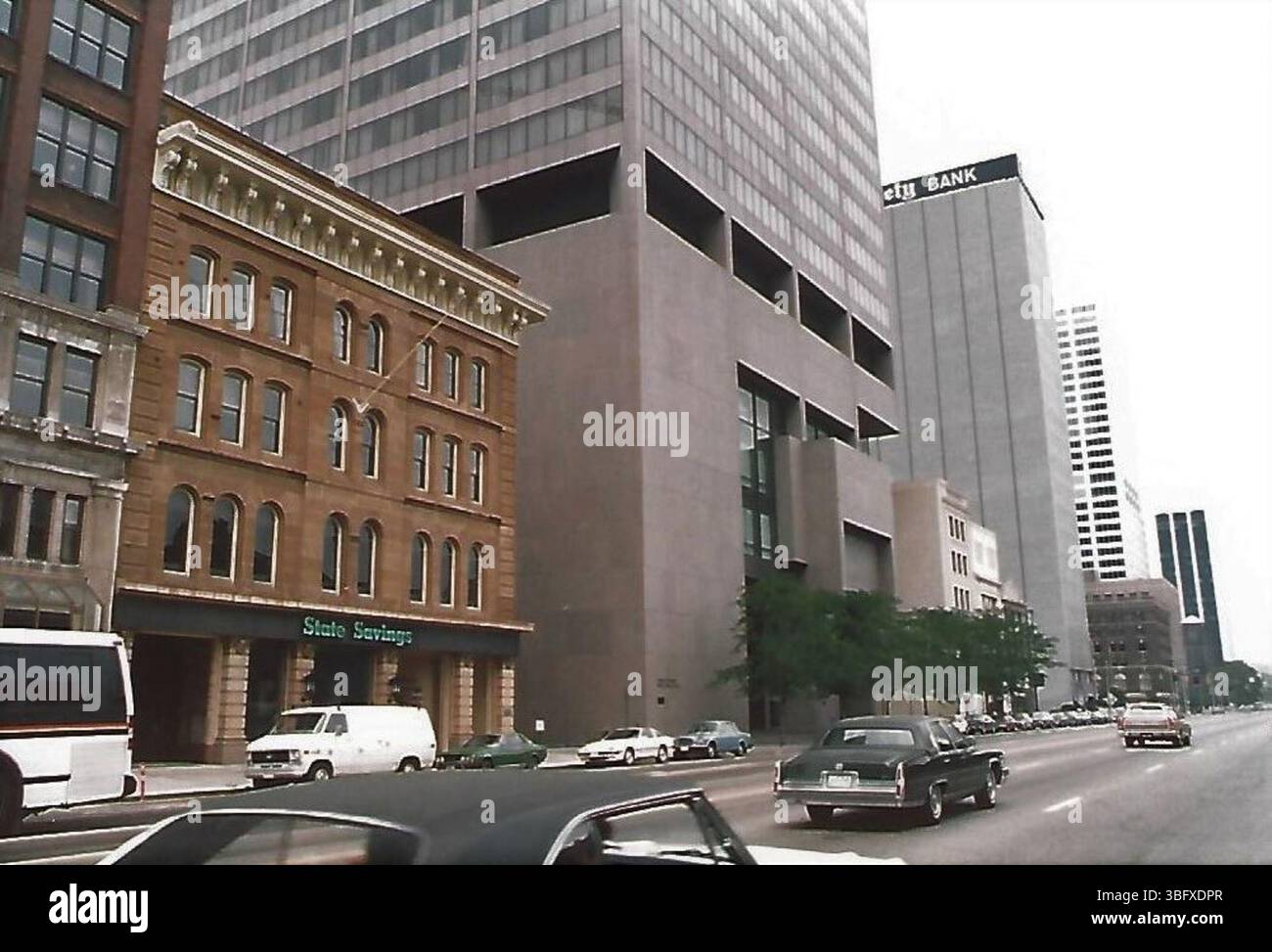 In 1985, a photograph shows E Broad Street in Downtown Columbus, with ...