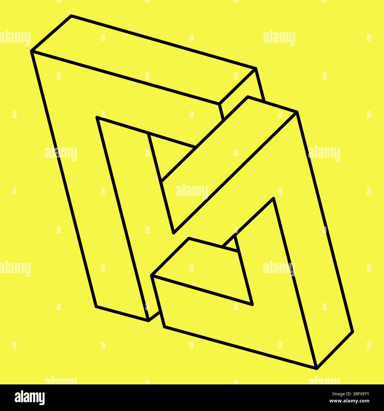 Impossible shapes. Sacred geometry figure. Optical illusion. Abstract eternal geometric object ...