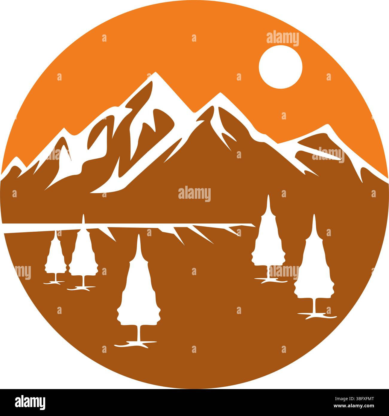 Forest scene in mountains Stock Vector Images - Alamy