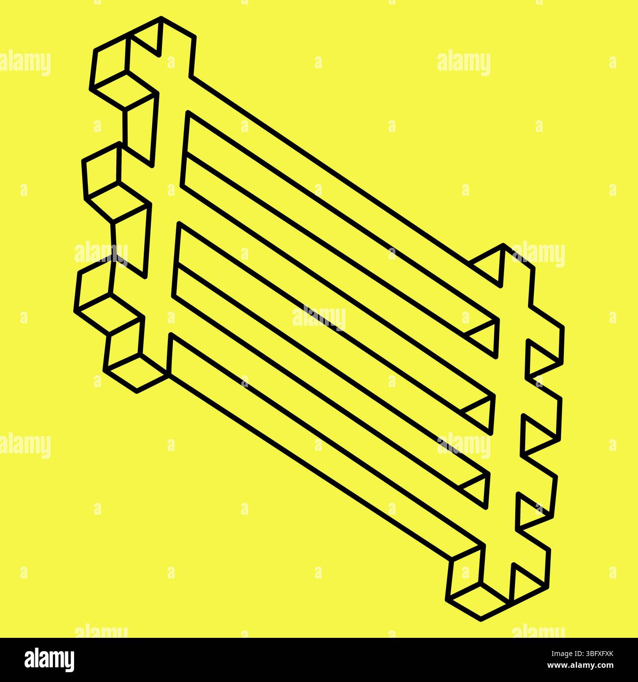 Impossible object. Optical illusion. 3d illustration. Optical art Stock ...