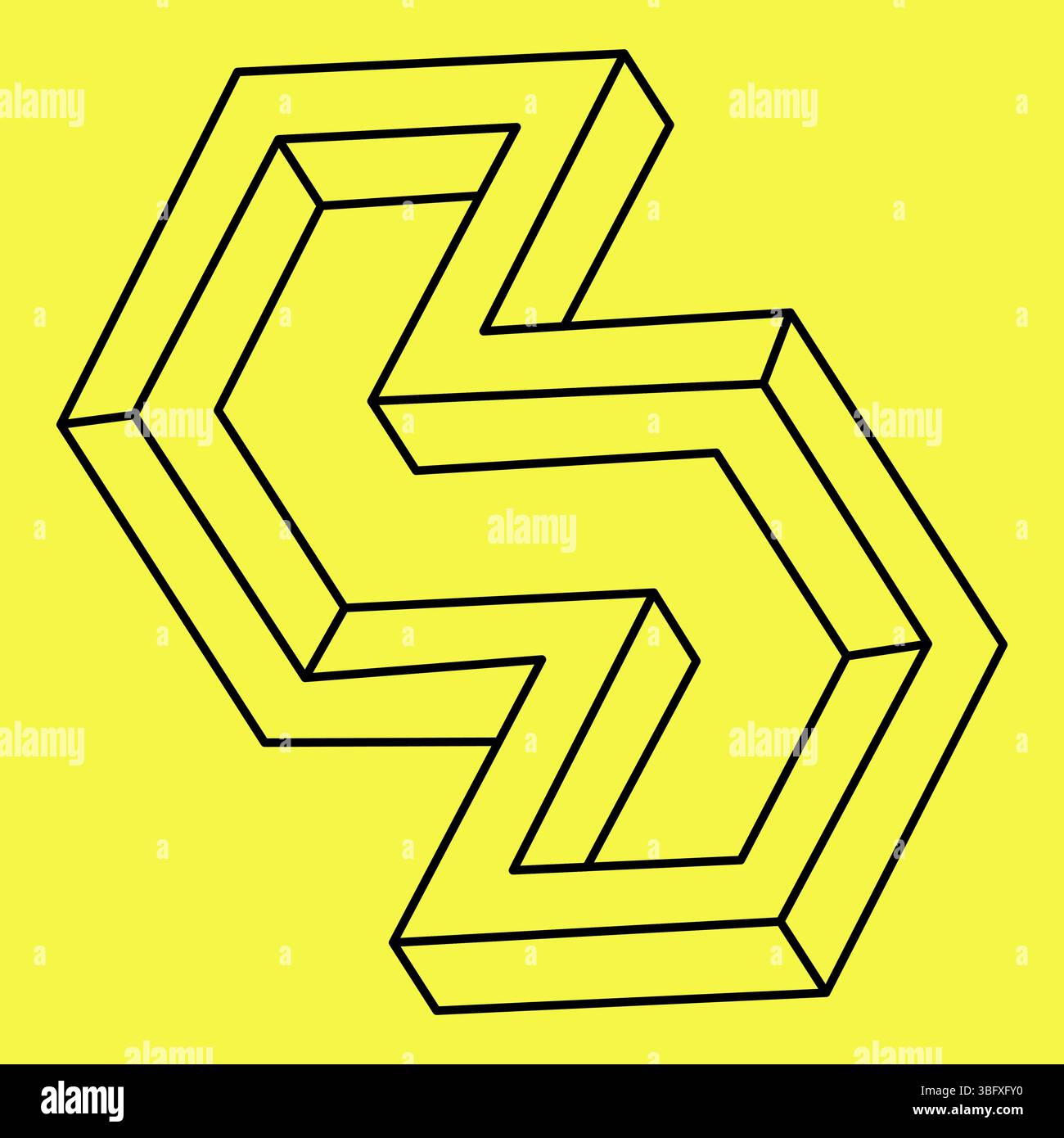 Impossible shapes. Sacred geometry. Optical illusion figure. Abstract eternal geometric object ...