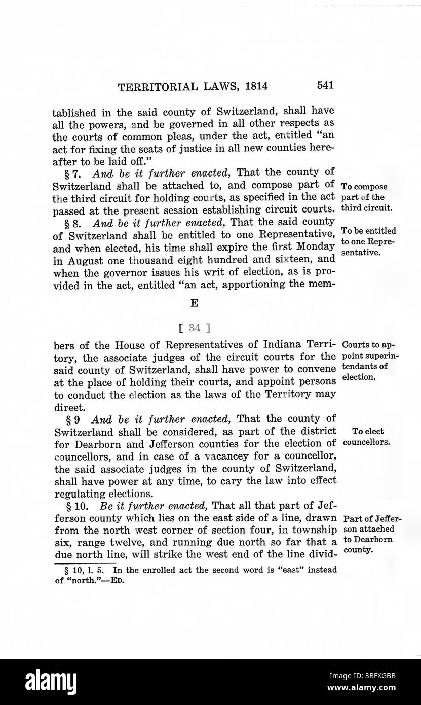 The 1809-1816 Laws of Indiana Territory, reprinted in 1934, include ...