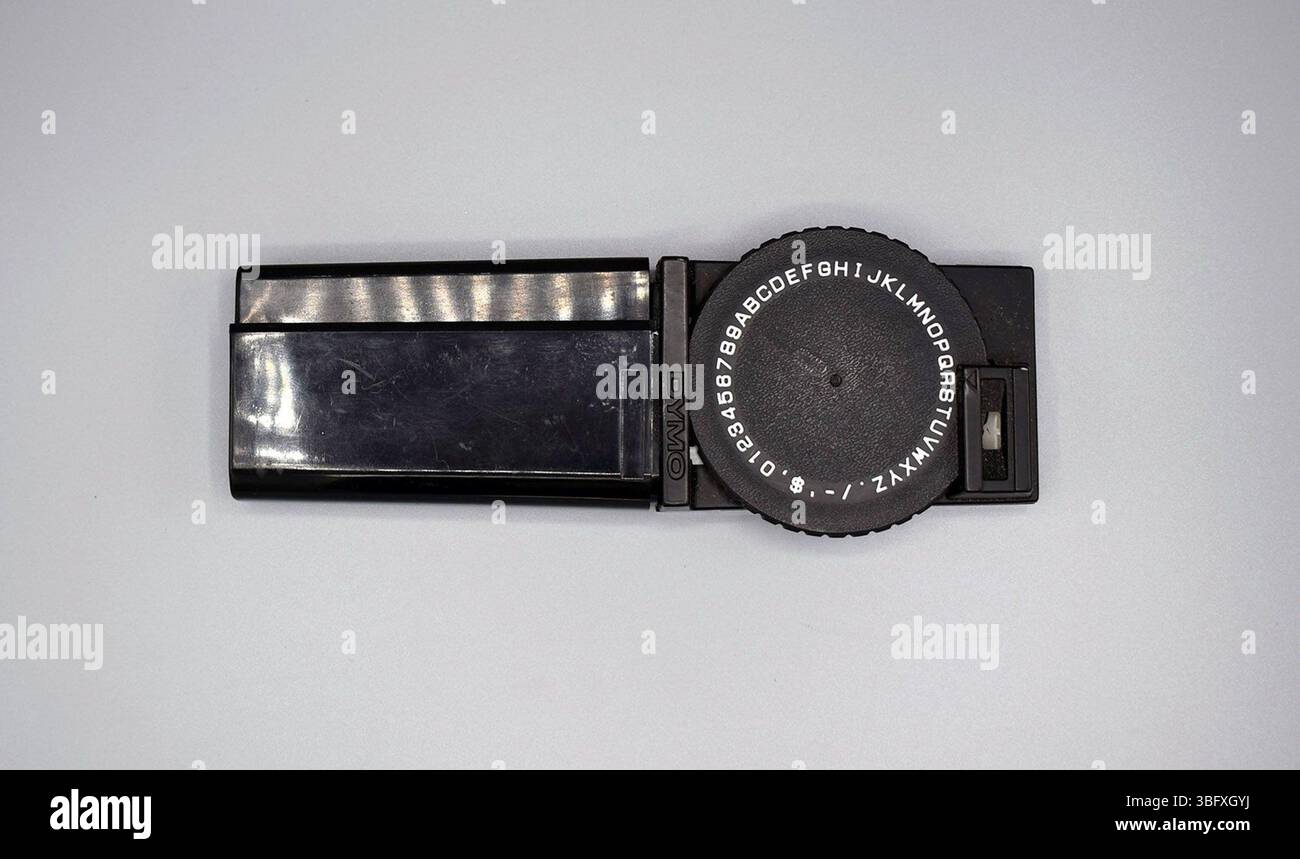 DYMO handheld plastic black label maker designed for labeling purposes ...