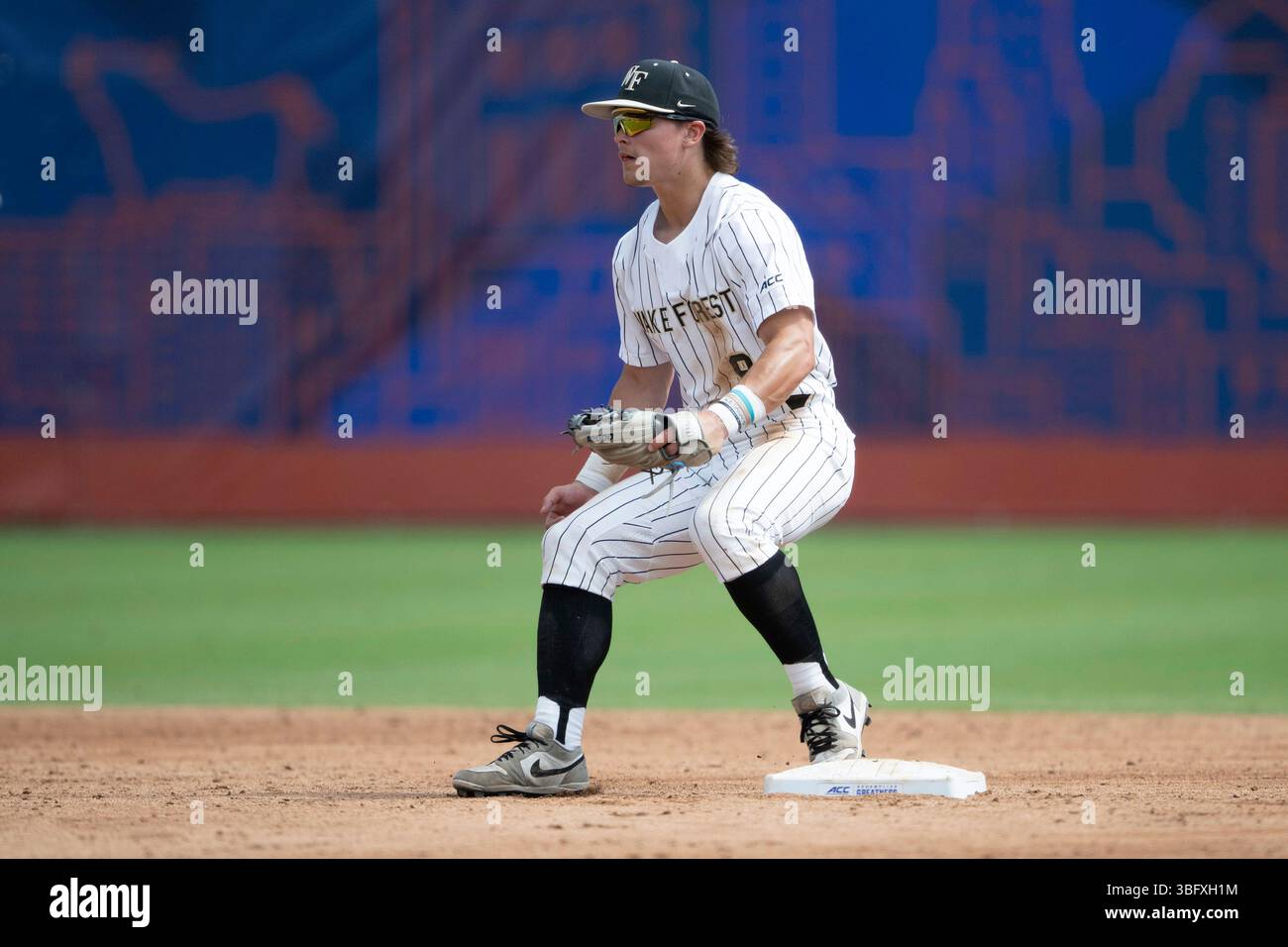 Second baseman Austin Hawke (9) of the Wake Forest Demon Deacons on ...