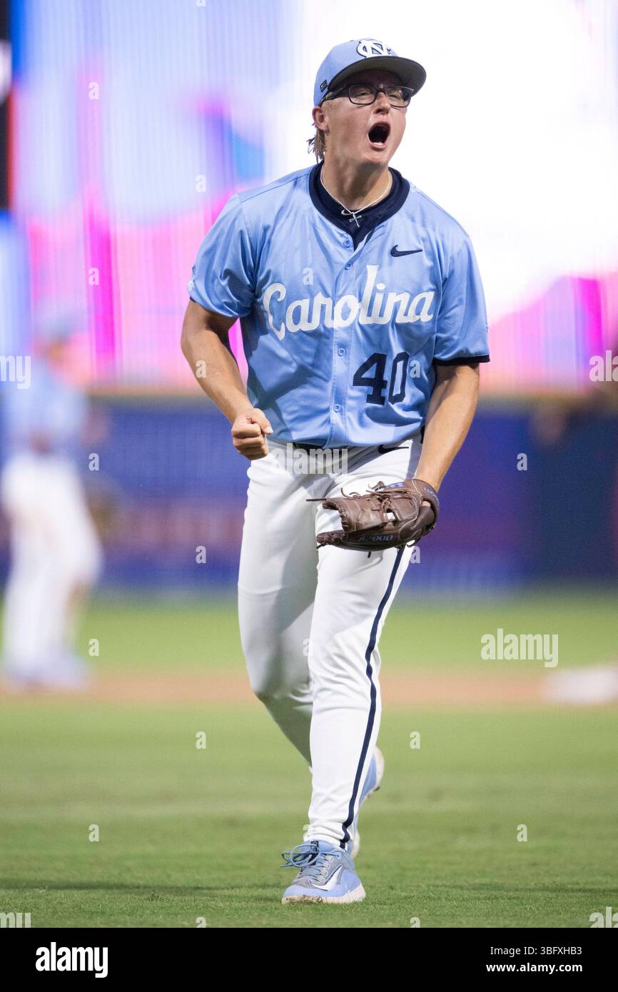 Pitcher Walker McDuffie (40) of the University of North Carolina Tar ...