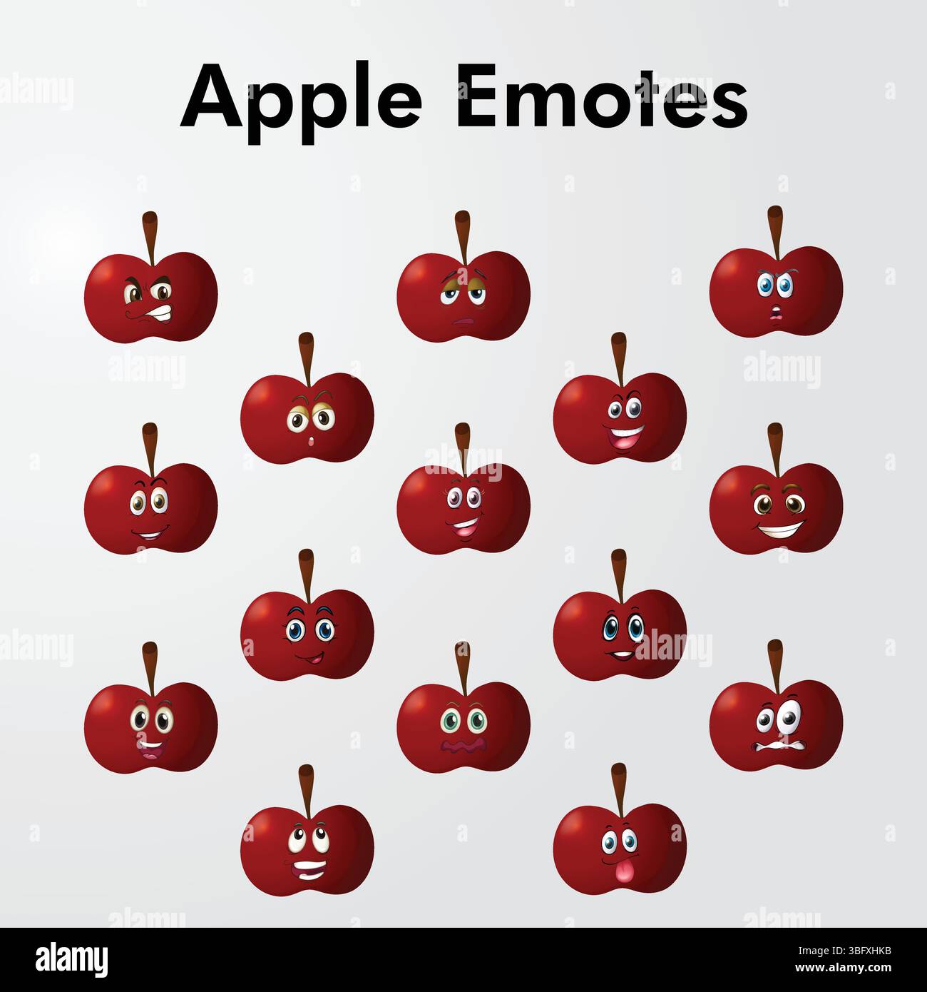 Red apple isolated set Stock Vector Images - Alamy